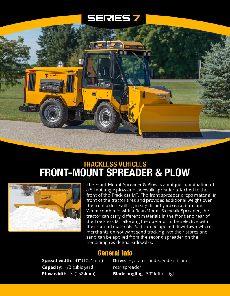 Trackless Front Mount Spreader & Plow - HP Fairfield