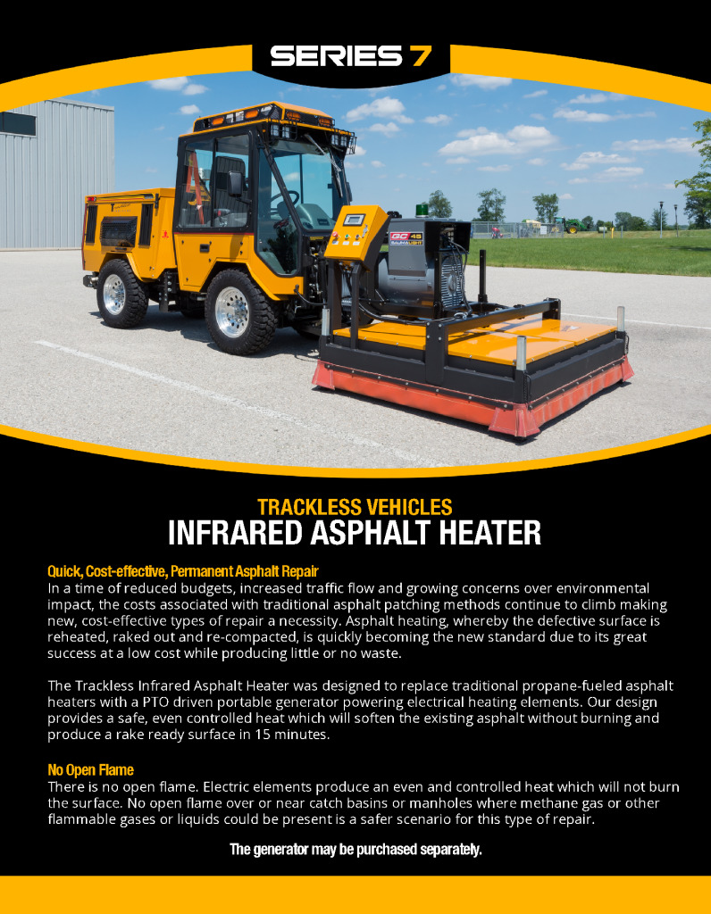 Trackless Infrared Asphalt Heater - HP Fairfield