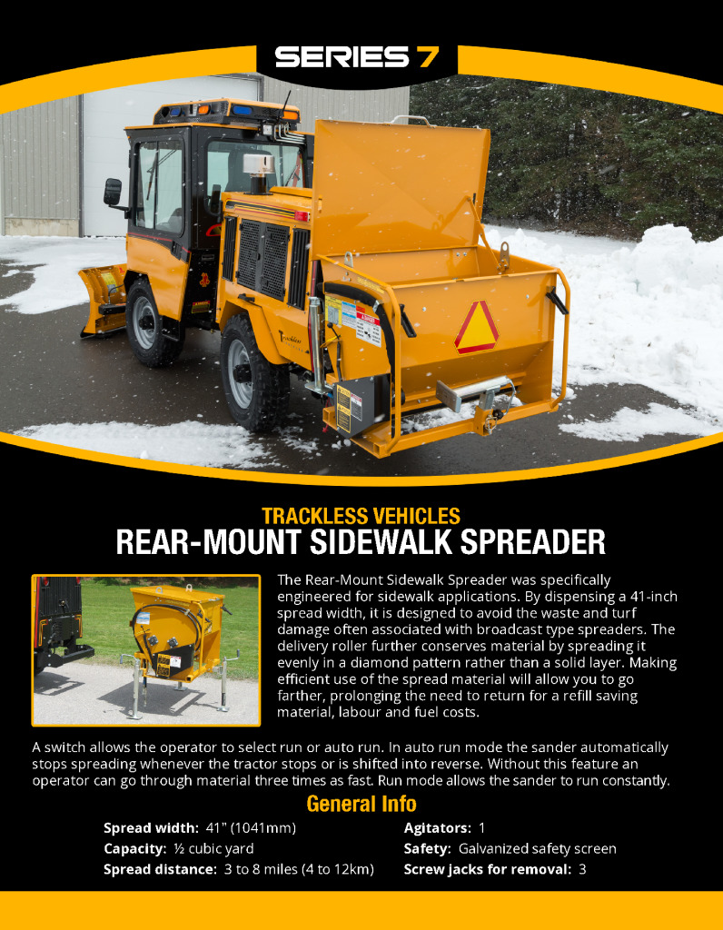 Trackless Rear Mount Sidewalk Spreader - HP Fairfield