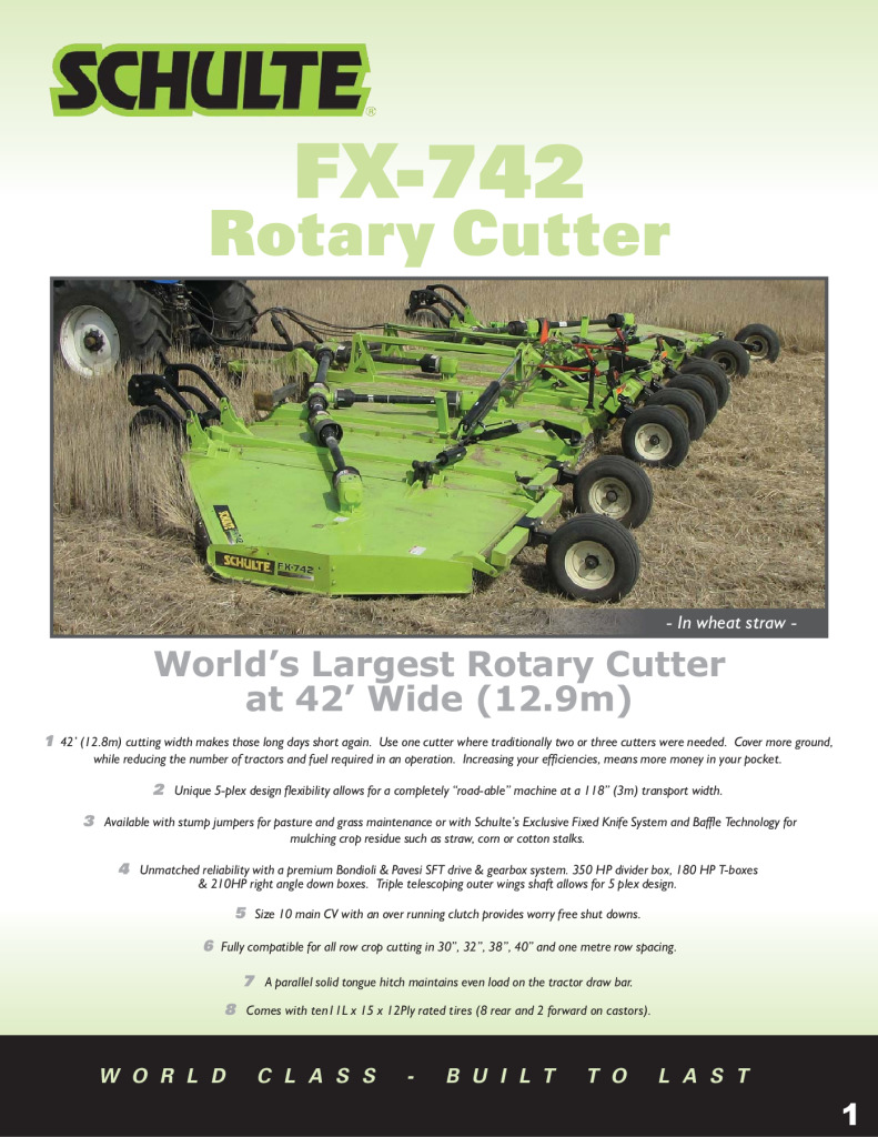Schulte FX-742 Rotary Cutter - HP Fairfield