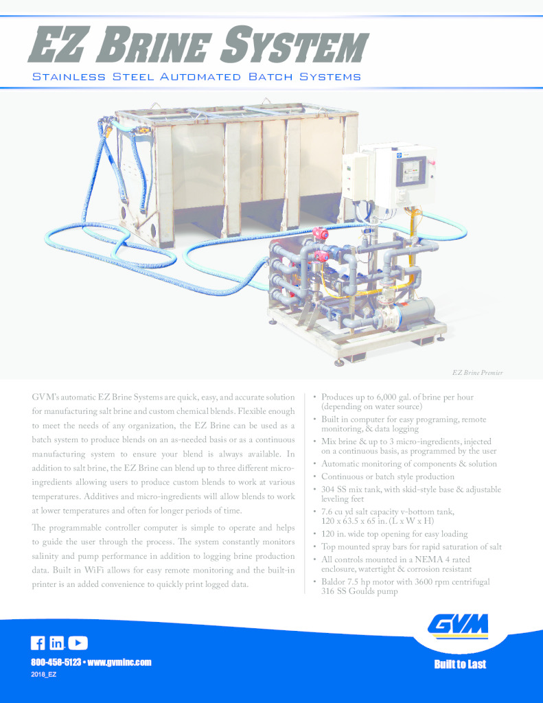 GVM EZ Brine System - HP Fairfield
